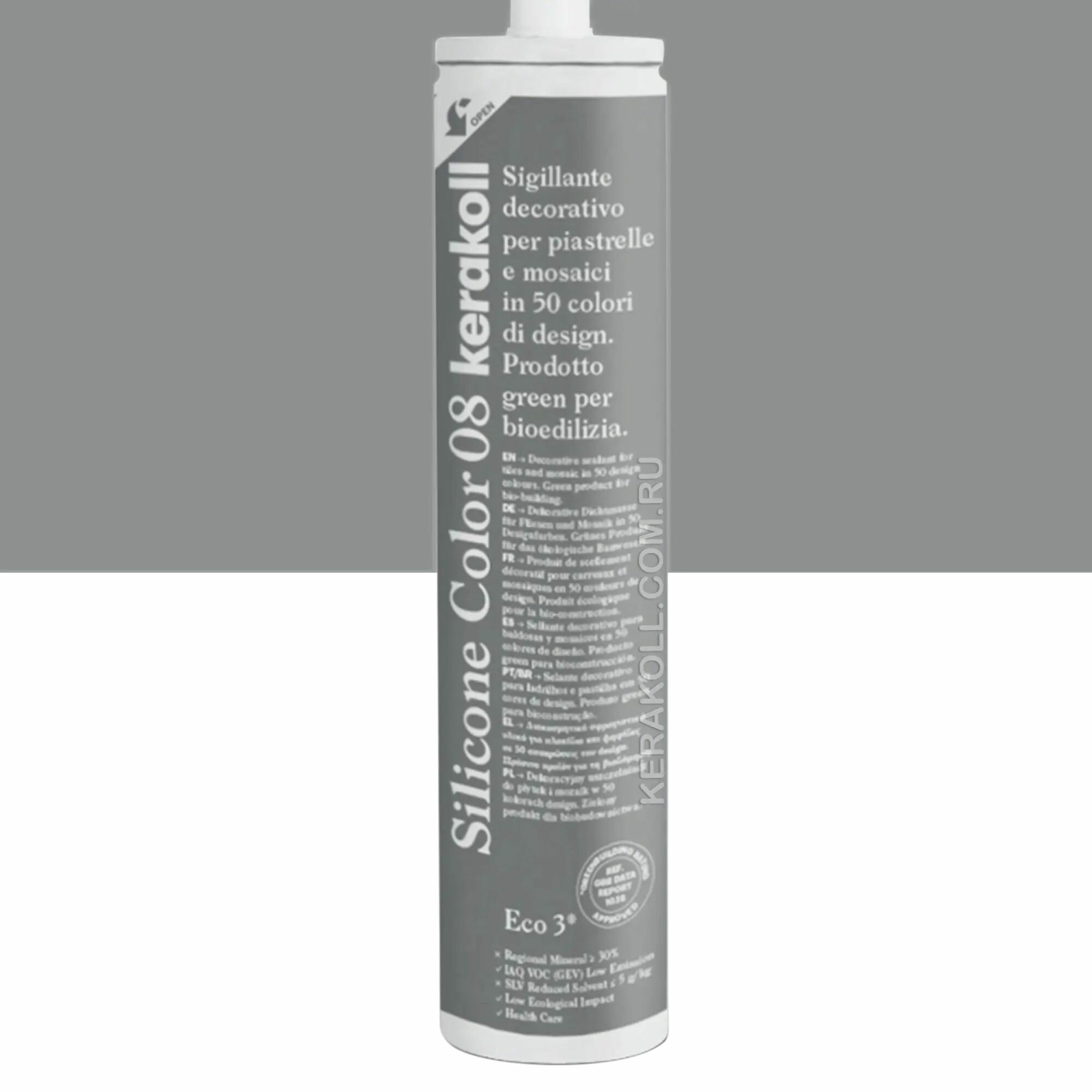 Герметик KERAKOLL SILICONE COLOR (50 цветов Design), Цвет 08 (Серый) 310 мл.