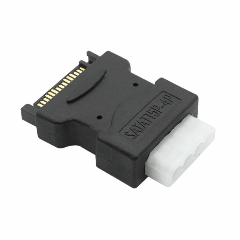 (1 шт.) Переходник питания SATA 15-pin (male) Molex 4-pin (female) белый