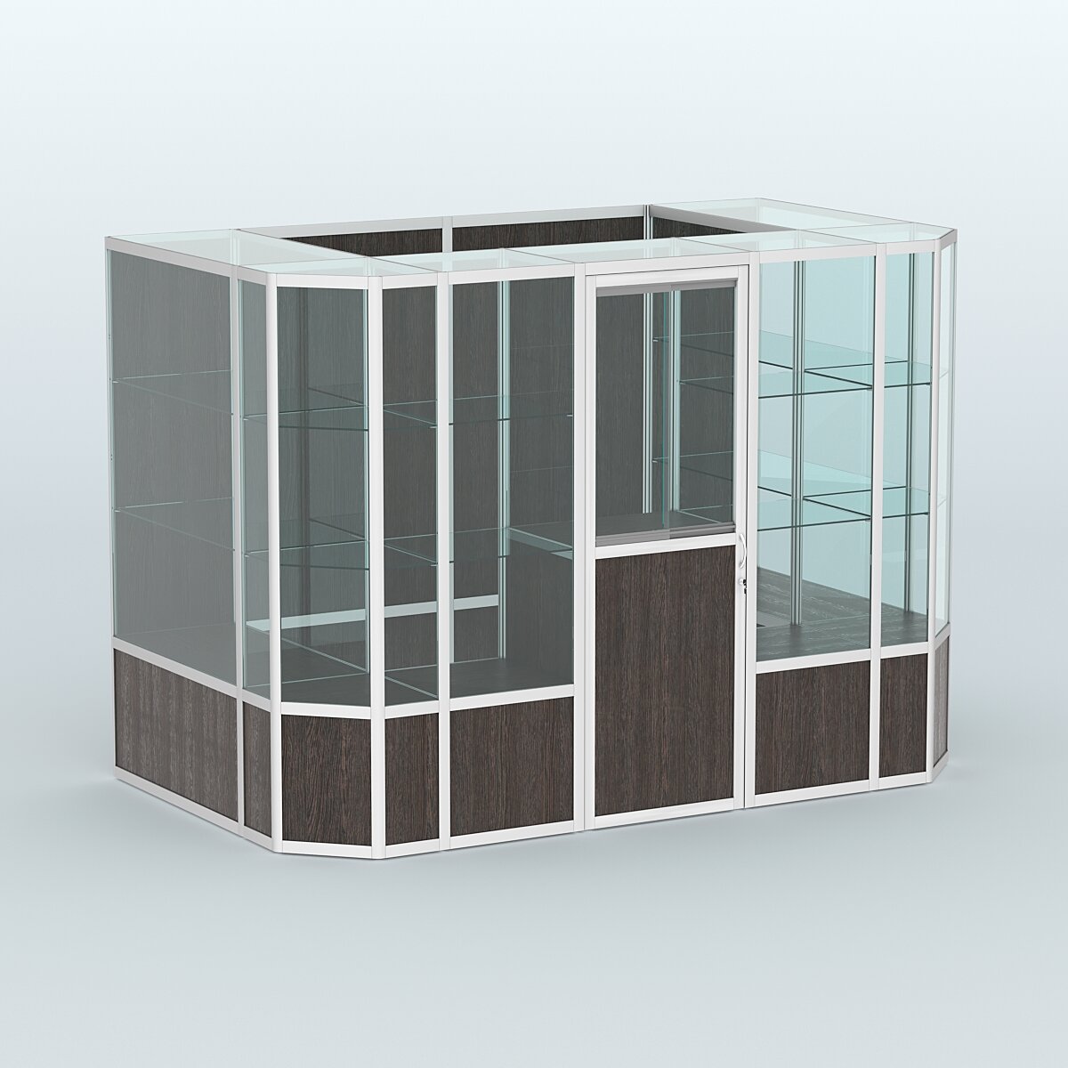 Павильон из профиля пристенный №10б (4,05 кв. м), Дуб Венге