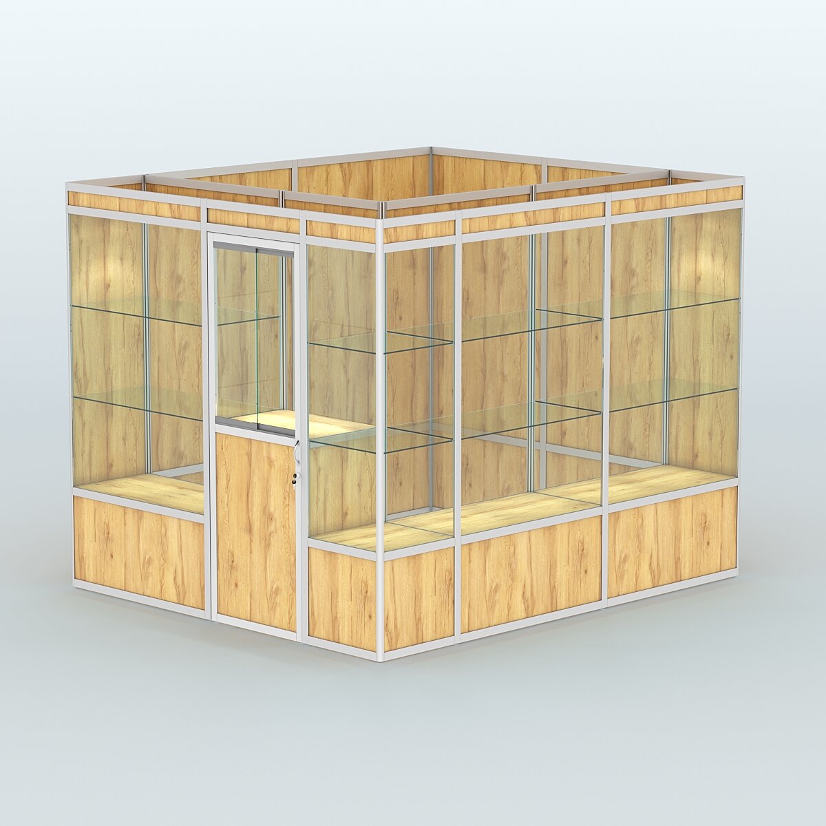 Павильон из профиля угловой №4а (5,5 кв. м), Дуб Золотистый