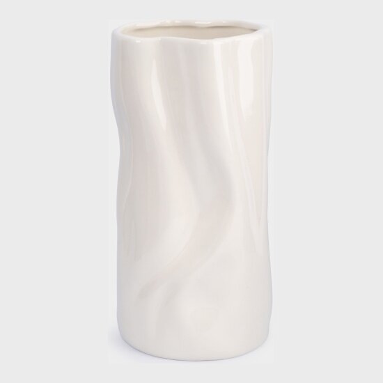 Ваза для цветов Anna Lafarg Drapery 23 см, керамика, молочная, Мятый эффект (ANLAF-FDW-130525-9)