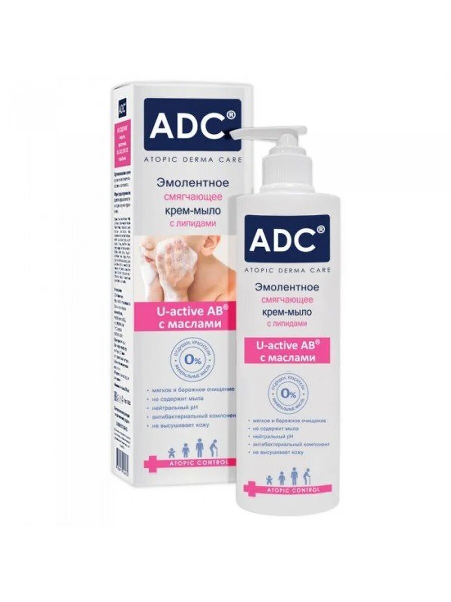 ADC Крем-мыло эмолентное смягчающее, крем-мыло, с липидами,