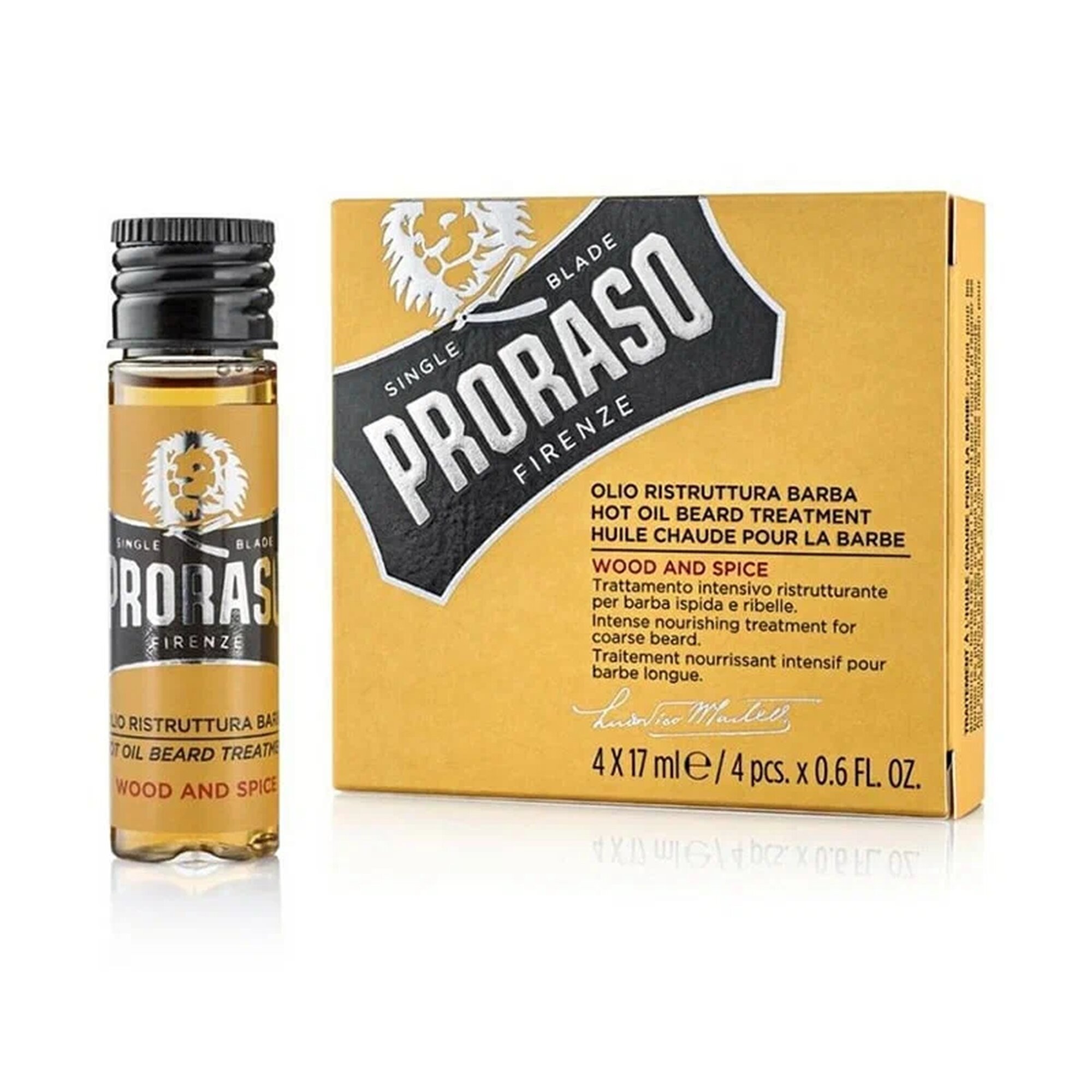 Масло для бороды PRORASO Wood and Spice, горячее, 17мл, 4шт