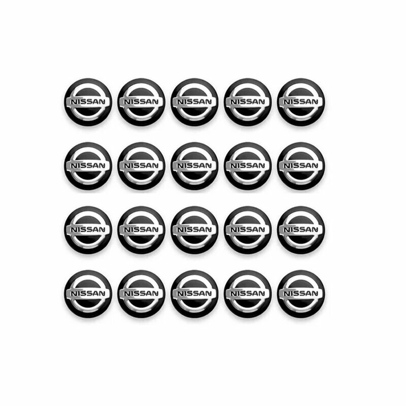 10/20 шт. 14-мм наклейки-эмблемы для замены логотипа на ключах от автомобиля Nissan 20pcs black