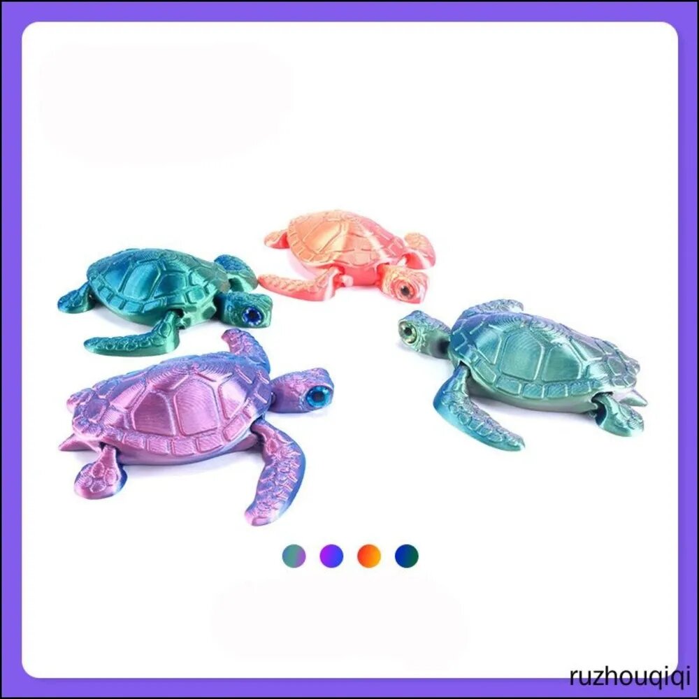 3D-принт Черепашка Игрушка Фигурка Синий/Фиолетовый PETG Пластик Китай — фото 1