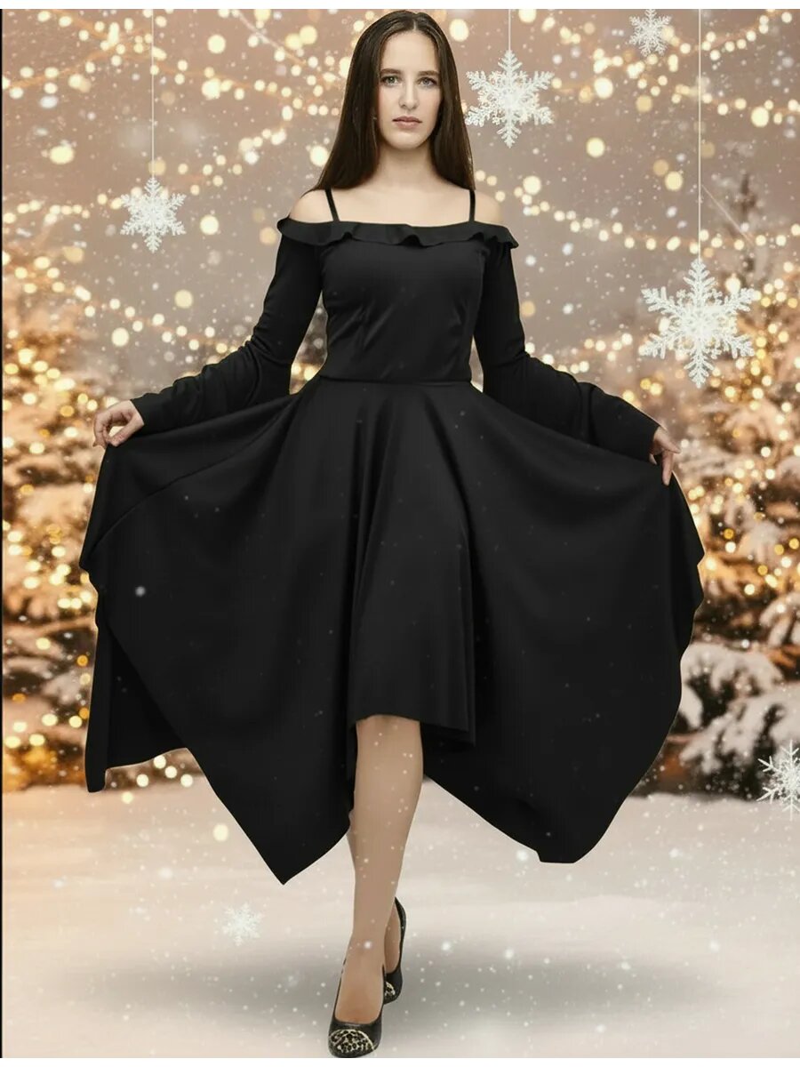 Карнавальный костюм женский взрослый Ведьма вампирша, черный, S/M (44-46)