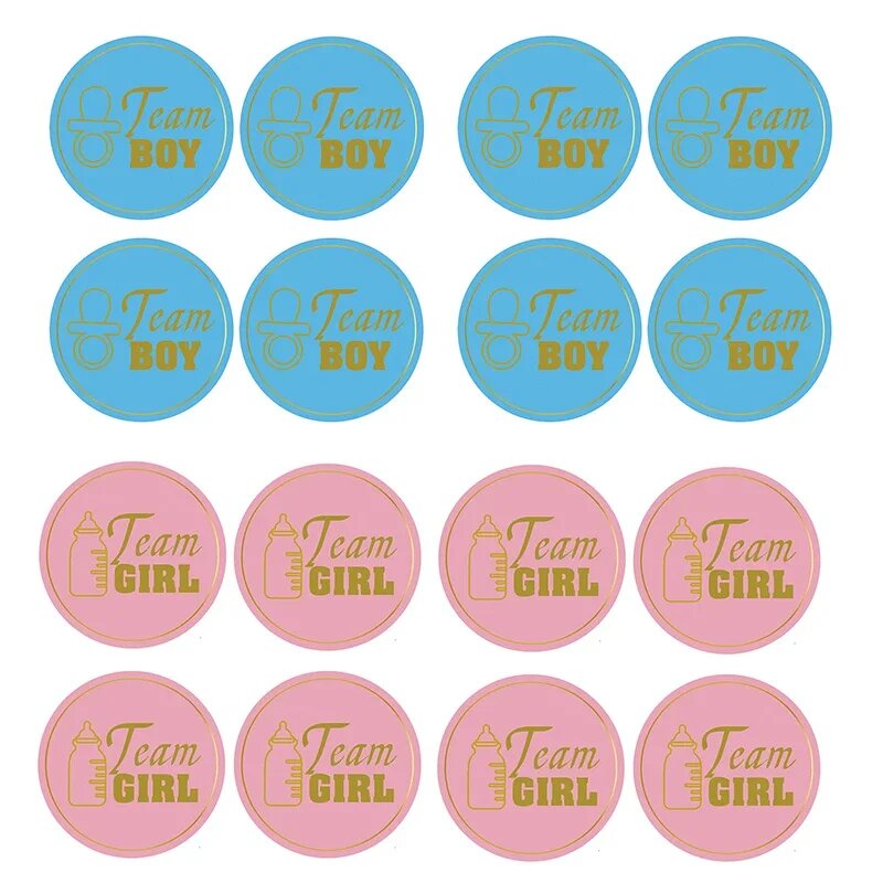 Набор наклеек Team Boy Team Girl WDINPATY Розовый, 24pcs, team boy girl