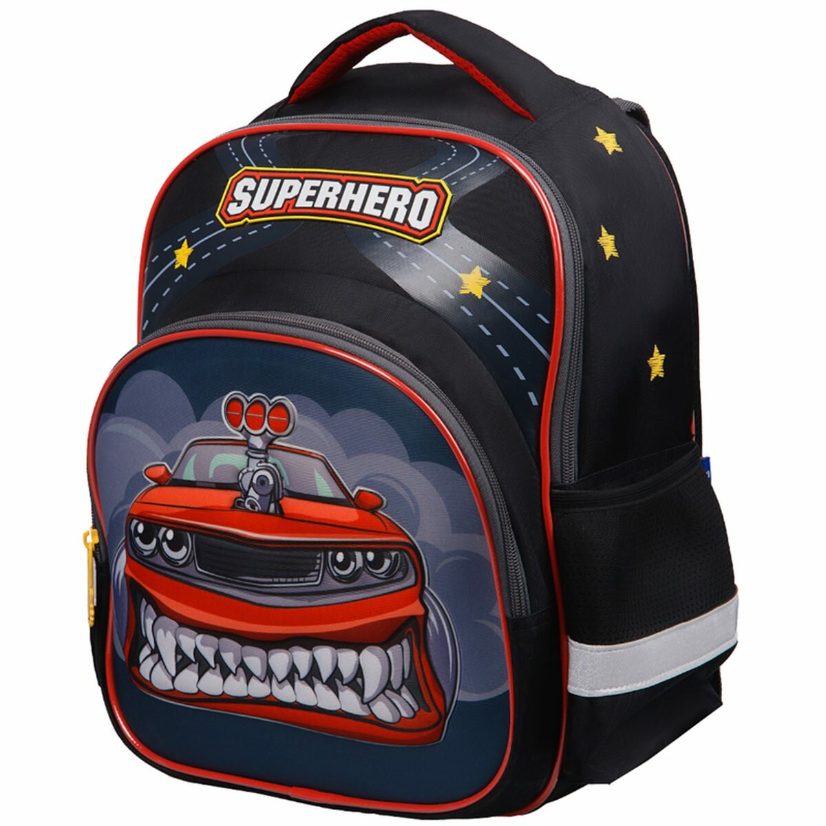 Рюкзак школьный Berlingo Kids "Superhero" 36x27x12см, 1 отд, 3 кармана, эргономичная спинка, LED кант (RU07002)