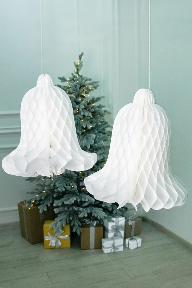 Набор подвесных бумажных колокольчиков, 36 см, белый, 2 шт, Peha Magic PH-36-2W