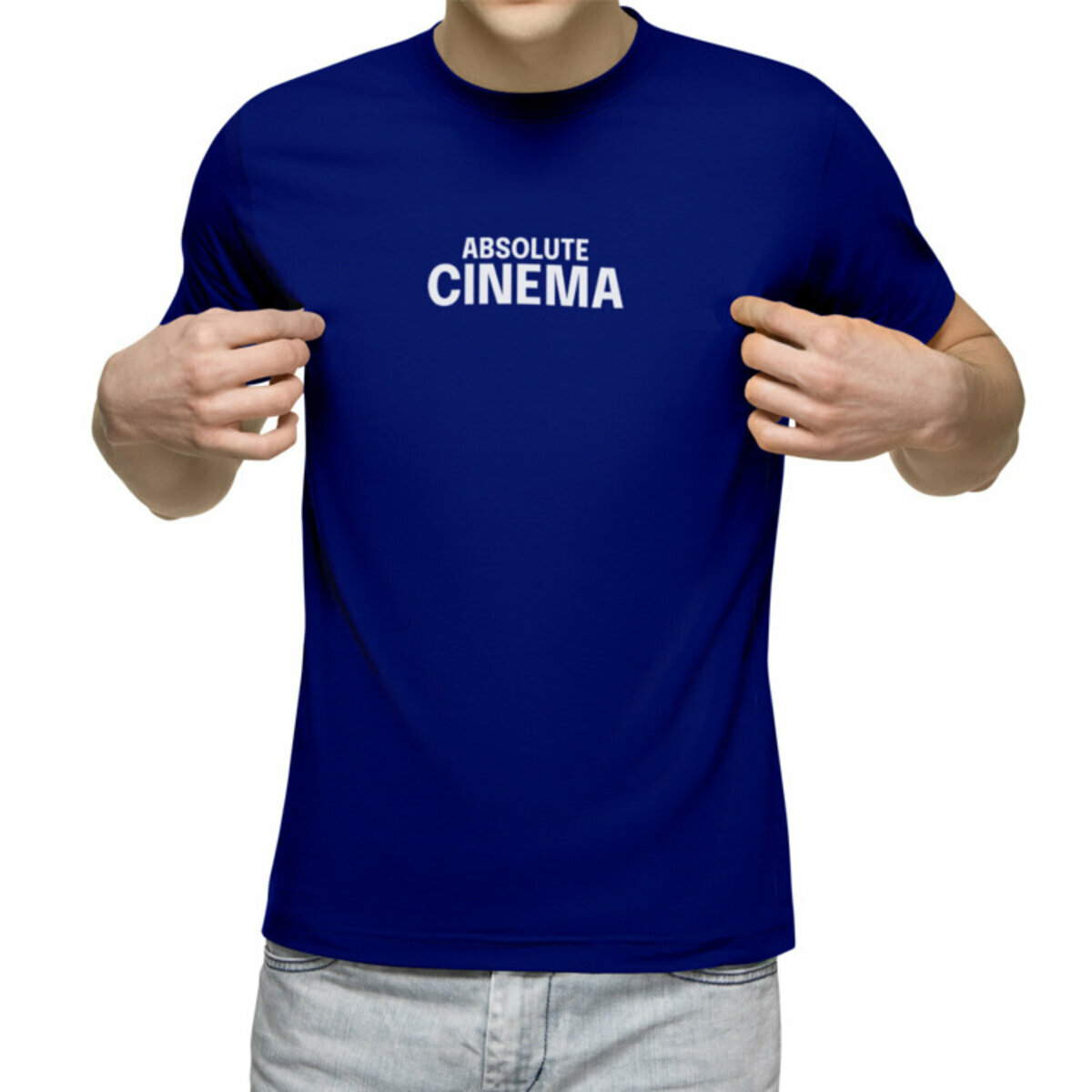 Мужская футболка «с надписью absolute cinema мем Мартин Скорсезе» (синий, 2XL)