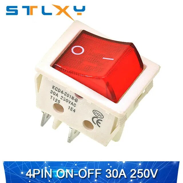Переключатель света Stlxy KCD4 медный 30А 4PIN ON-OFF