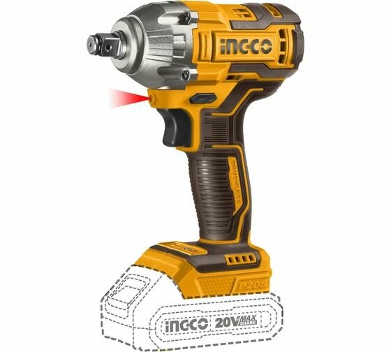 Гайковерт бесщеточный SUPER INGCO CIWLI20381 20В 300Hm 1/2 без АКБ и ЗУ