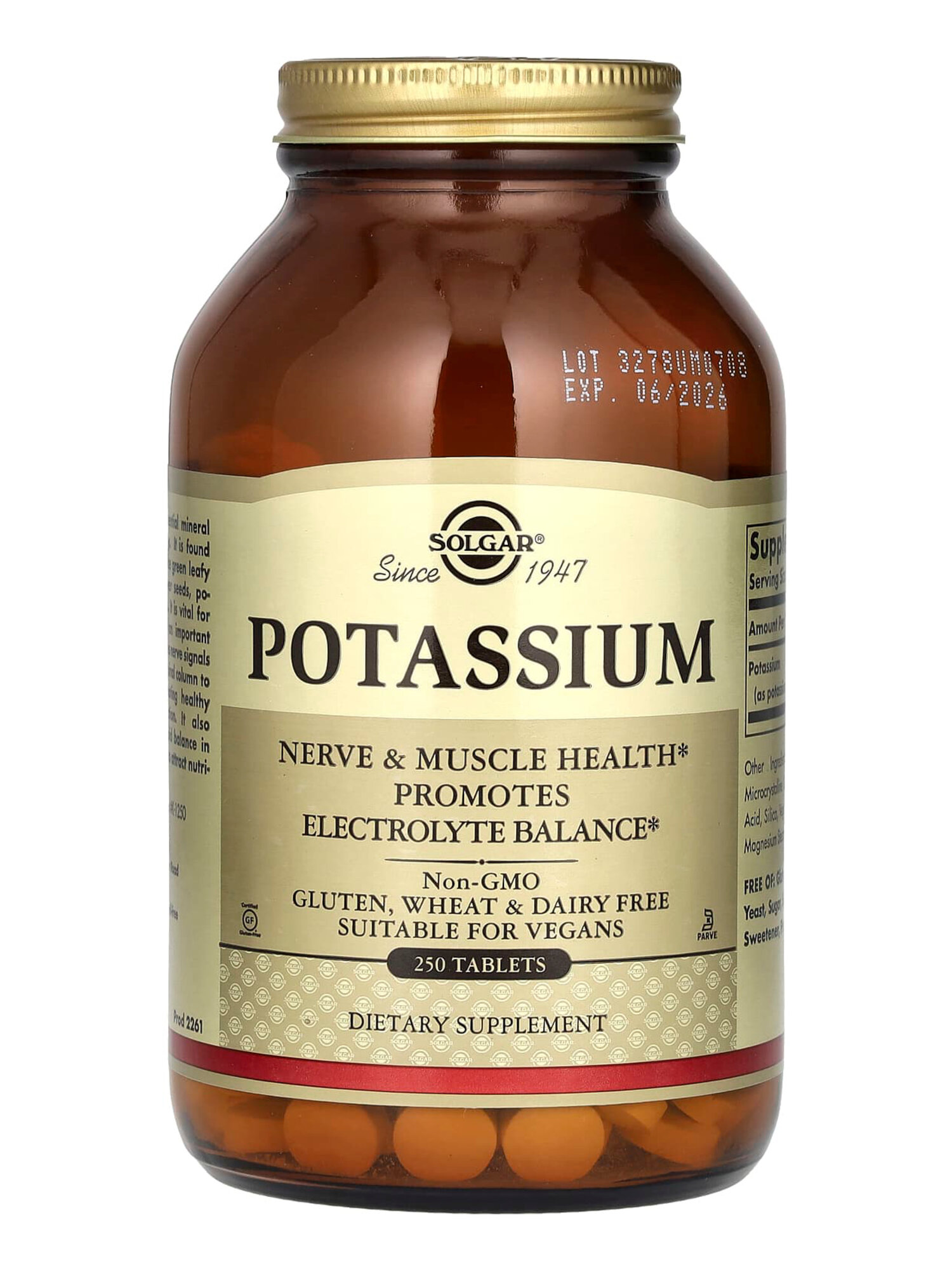 Solgar Potassium, солгар потассиум, Калий 99 мг, 250 таблеток