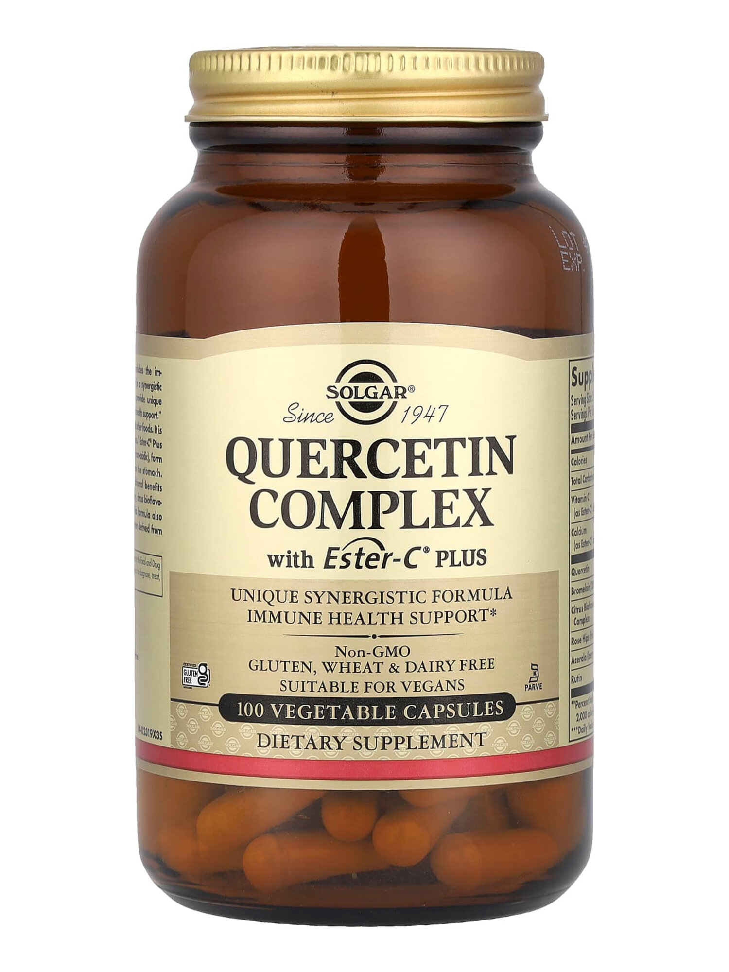 Solgar Quercetin Complex, Комплекс с кверцетином и Ester-C 100 веганских капсул