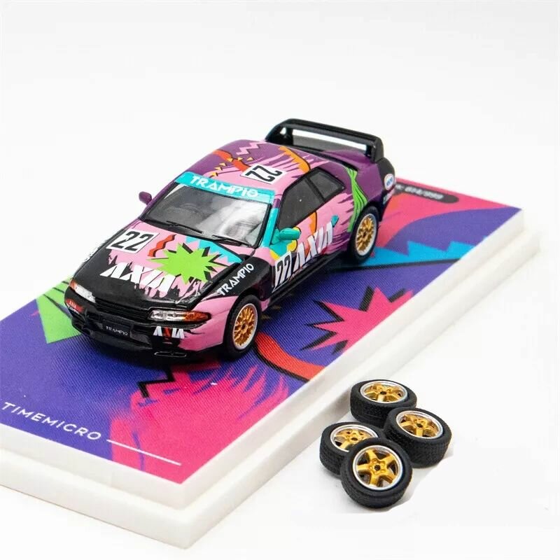 Машинка коллекционная TIME MICRO Nissan GTR 32-AXIA #22 Black Ordinary TM644132