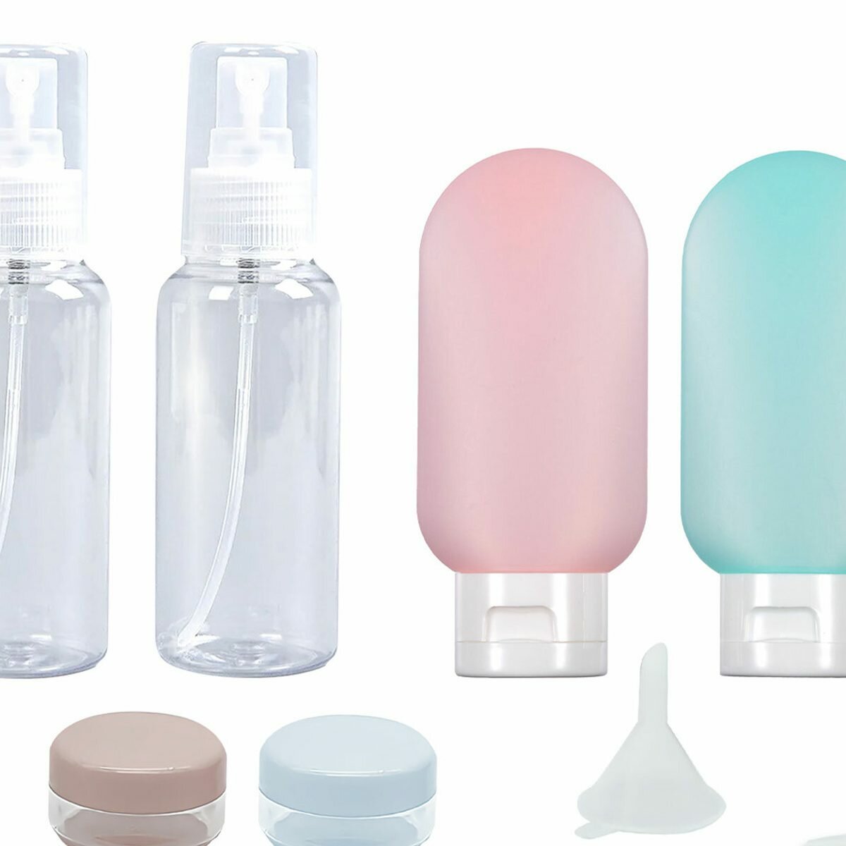 Дорожный набор флаконов Daswerk в косметичке, 6 флаконов (2х80мл / 2х60мл / 2х10мл) (609302)