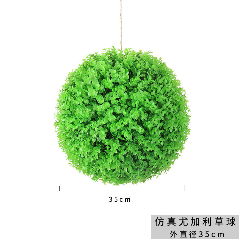 Искусственный зеленый шар из травы Милан, искусственное растение из эвкалипта, пластиковый искусственный цветочный шар для украшения и благоустройства потолков в торговых центрах.