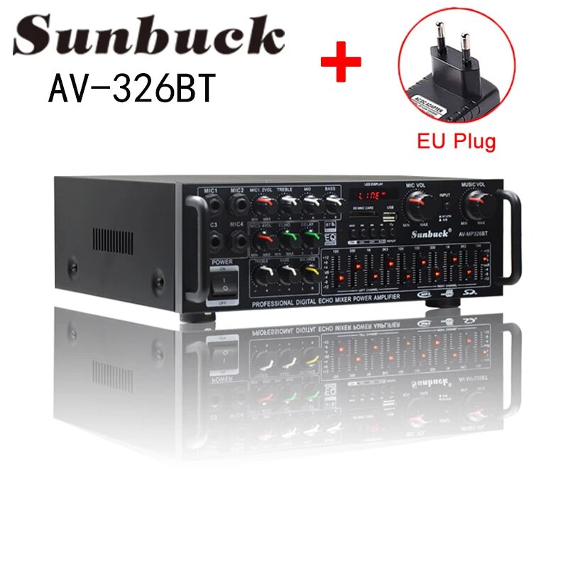 MAOZUA 326BT 5.0 HiFi усилитель 2000 Вт 326BT EU Plug