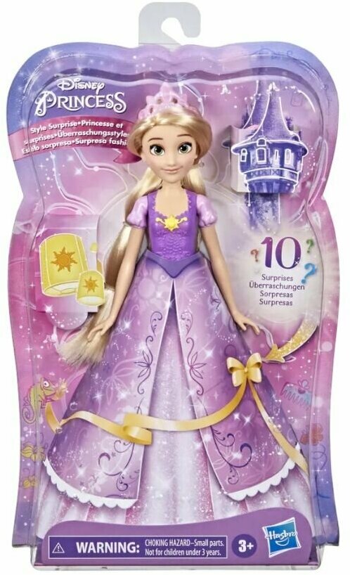 Кукла Barbie Disney Princess F0781, Рапунцель в платье с кармашками, с одеждой и аксессуарами, 30см