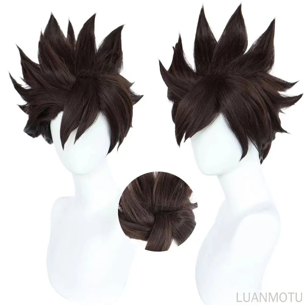 Косплей-парик Hazbin Hotel Adam The Exorcist Темно-коричневый парик для косплея