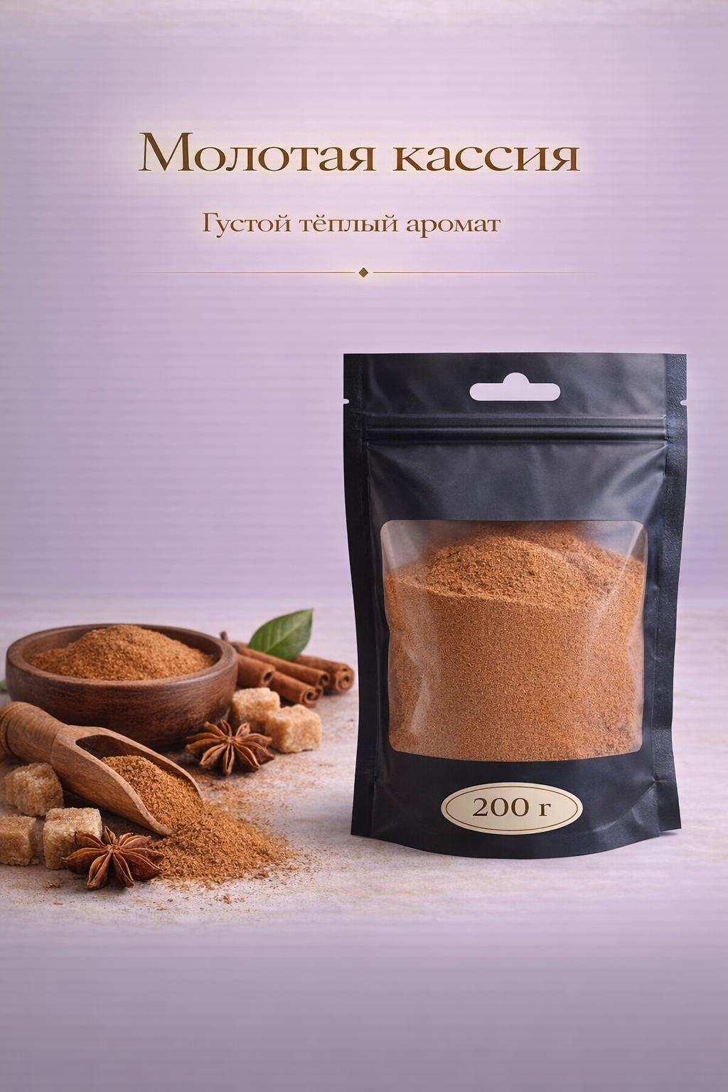 Корица натуральная молотая Индонезия (Кассия) 200 гр