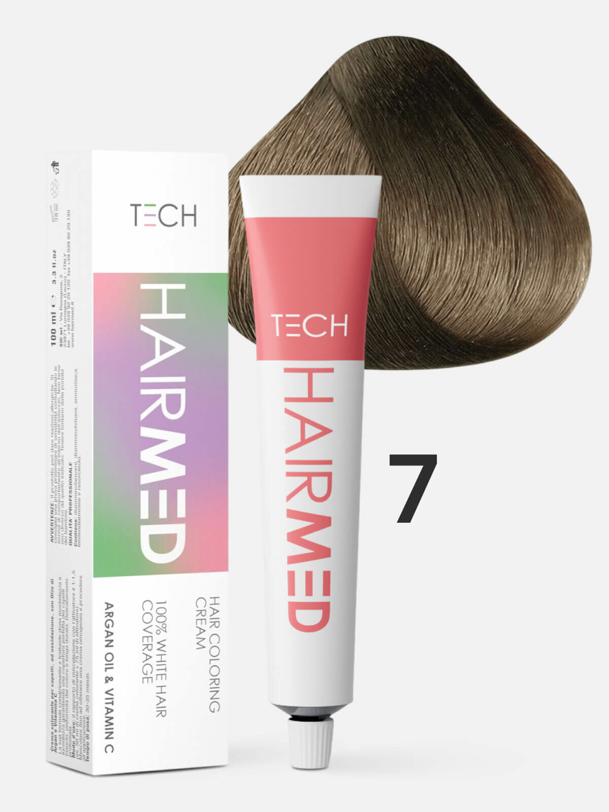 Крем - краска для волос профессиональная Hairmed 7 Русый, 100 мл