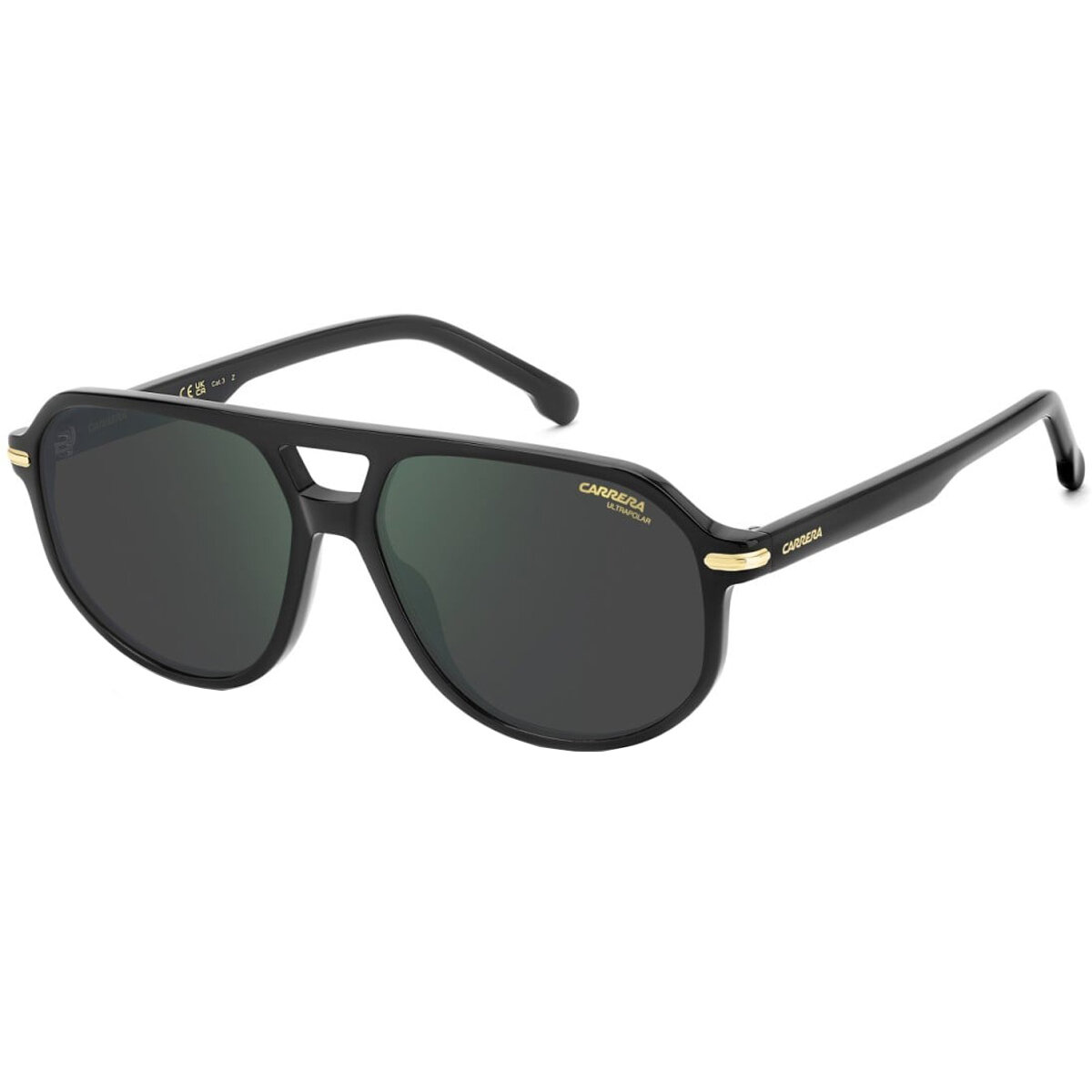 Carrera 375/S 807 Q3 Polarized мужские женские черные с темно-зелеными градиентными линзами солнцезащитные очки