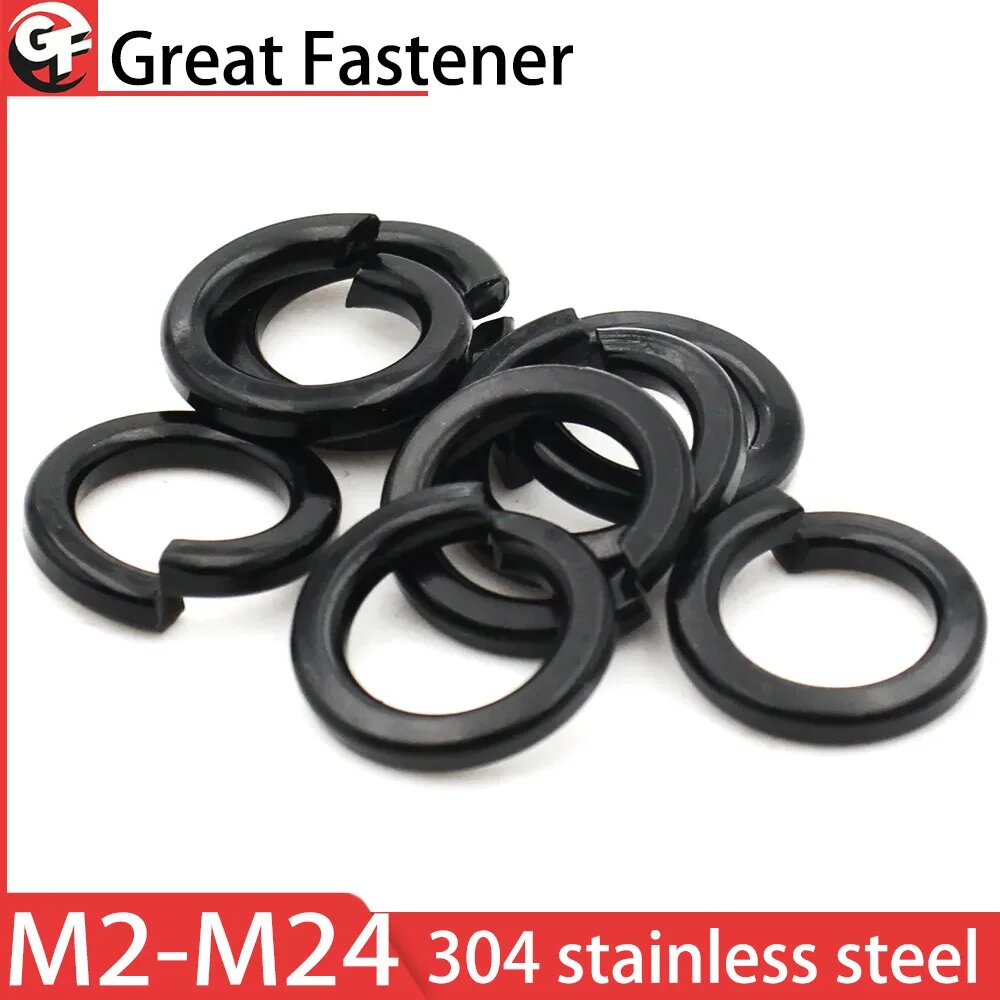 GUOFEI Шайбы разделительные черные из стали 304 M6 (50pcs)