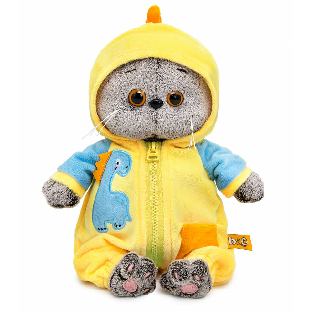 Игрушка мягкая BUDI BASA BASIK baby "Кот Басик baby в кигуруми "Дракончик", размер 20 см