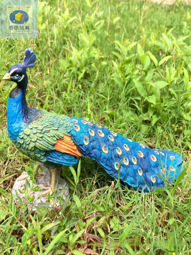 Садовая фигурка павлина из пластика, декор для сада и дачи, яркий элемент ландшафтного дизайна