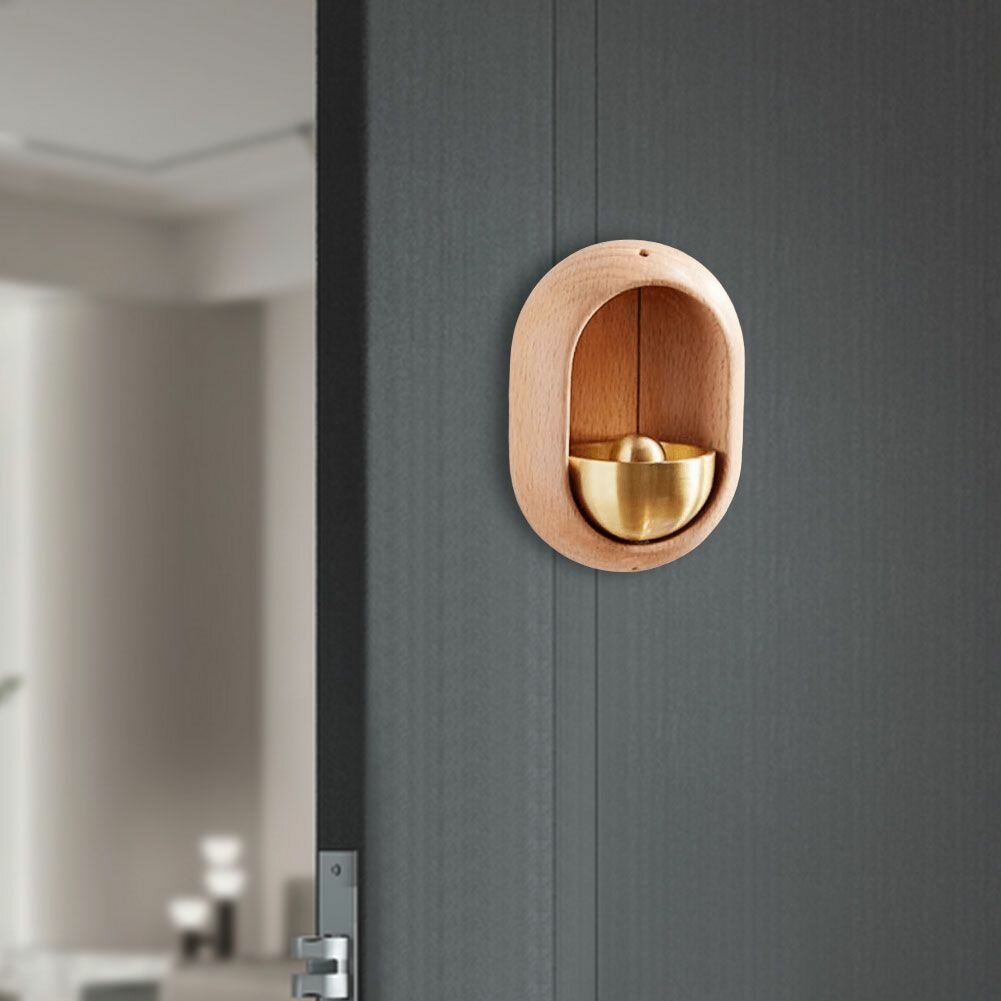 Всасывающий дверной звонок с дофаминовой лечебной системой, деревянный + чистая медь, используется в качестве подарка