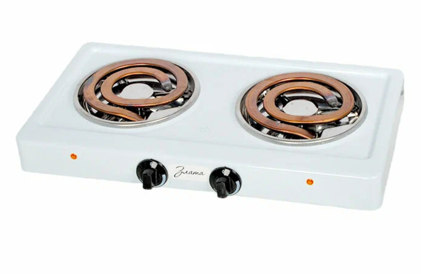 Электроплита Мечта Злата 214Т, 2 спирали, эмалированная сталь, белый