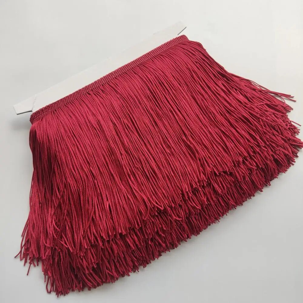 Бордовая бахрома 1 метр, цвет Wine Red
