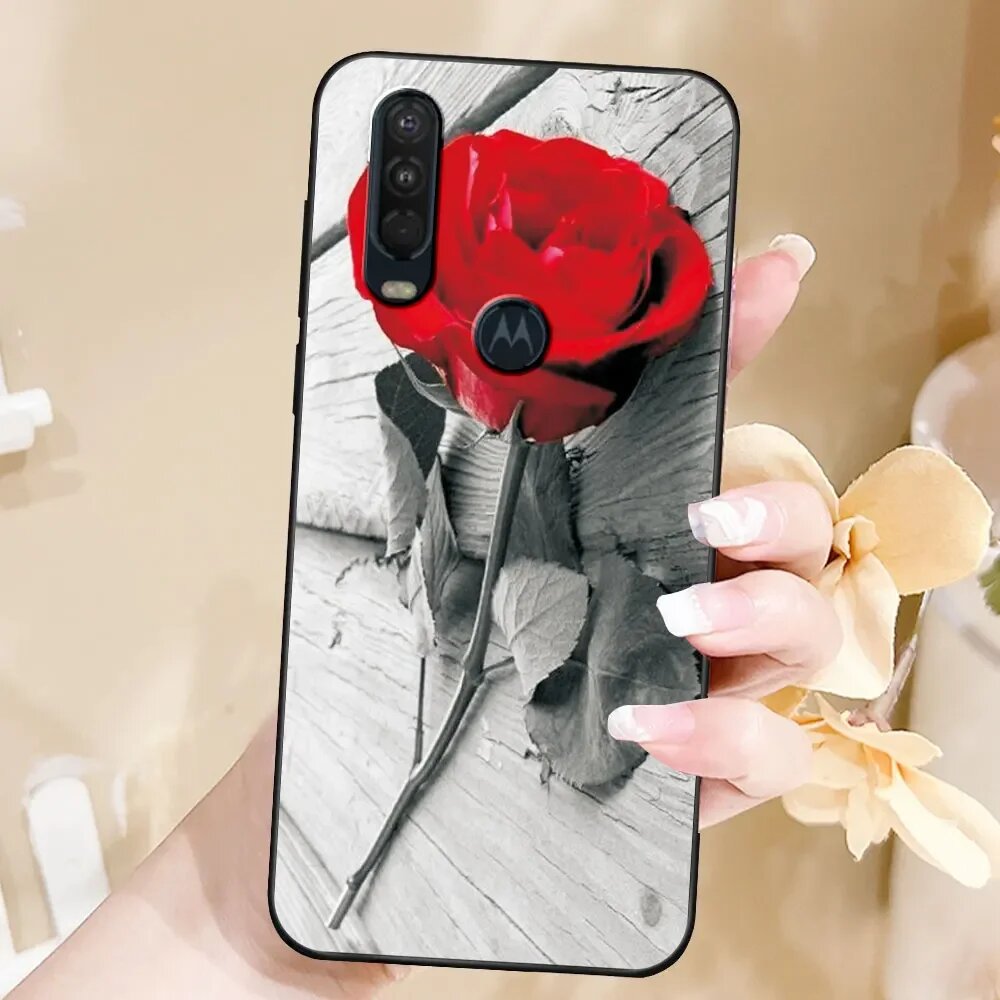 Чехол для Motorola Moto P40 Power, красный, силикон