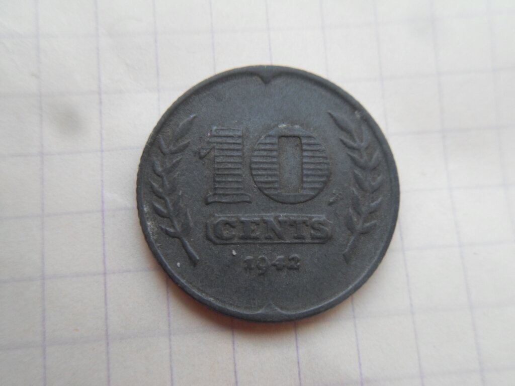 Нидерланды 10 центов, 1942