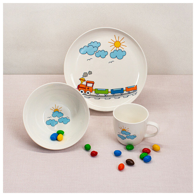 Набор посуды STENOVA HOME Train 3 предмета фарфор