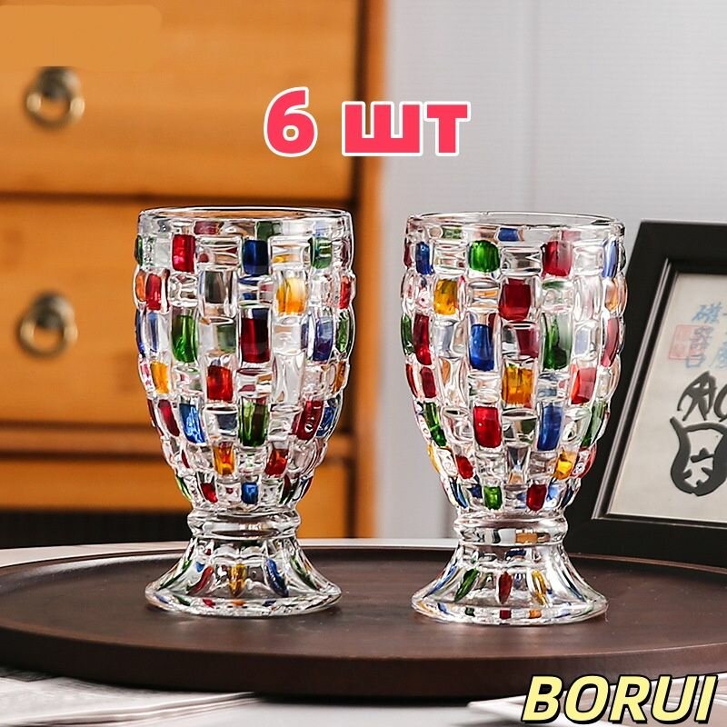 Стакан граненый "Италия N65C Z15E" 200 мл 6 шт разноцветный