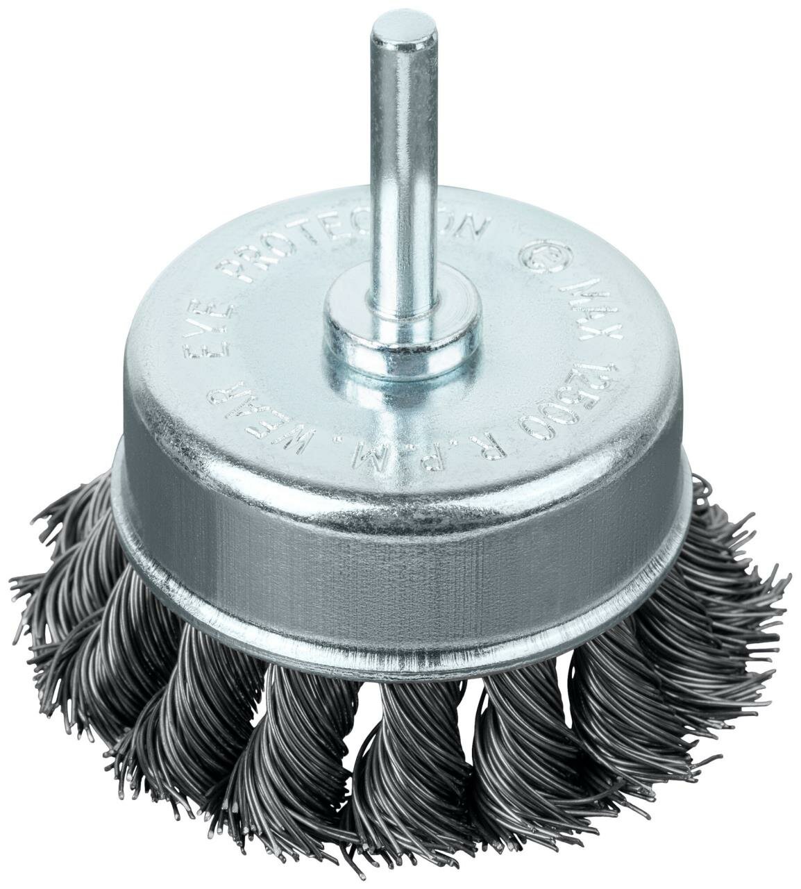 Корщетка-чашка, со штифтом, стальная витая проволока 70 мм