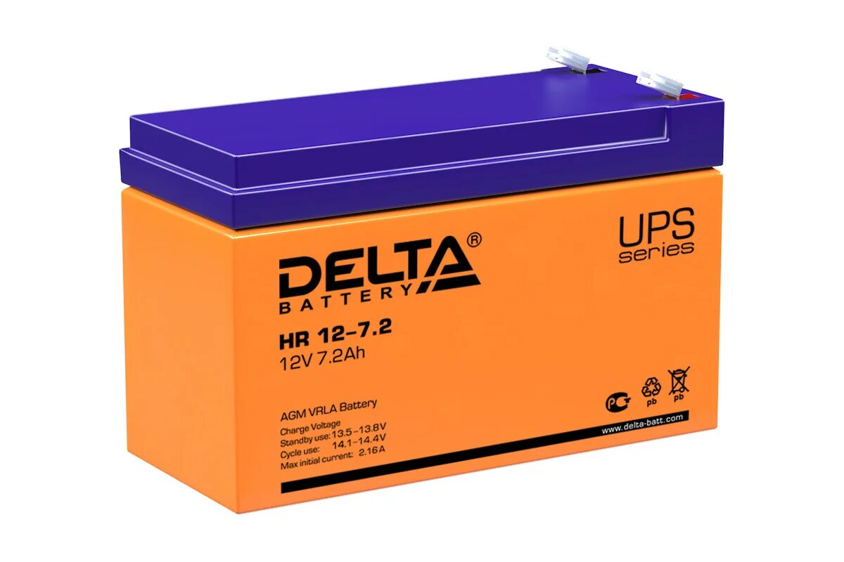HR 12-7.2 Delta Аккумуляторная батарея для UPS, 12В, 7.2 А/ч