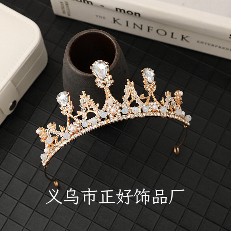 Детская корона-повязка для девочек 2026 года, подарок на день рождения принцессы, элегантная корона-повязка, аксессуар для волос, свадебное украшение с кристаллами.