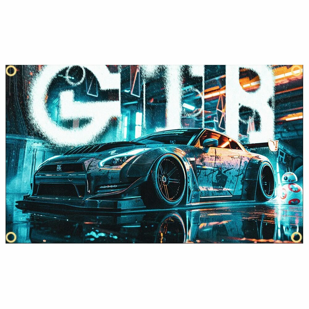 Гоночный флаг JDM GTR полиэстер 60x90 см 120 x 180cm, FG90QJY24111608