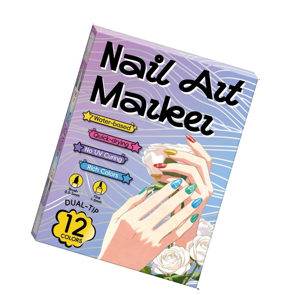 Набор тонких кисточек для рисования на ногтях, 12