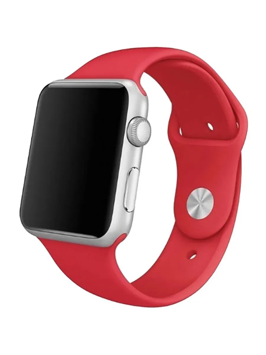 Ремешок для Apple Watch Series 38 мм/40 мм силиконовый красный