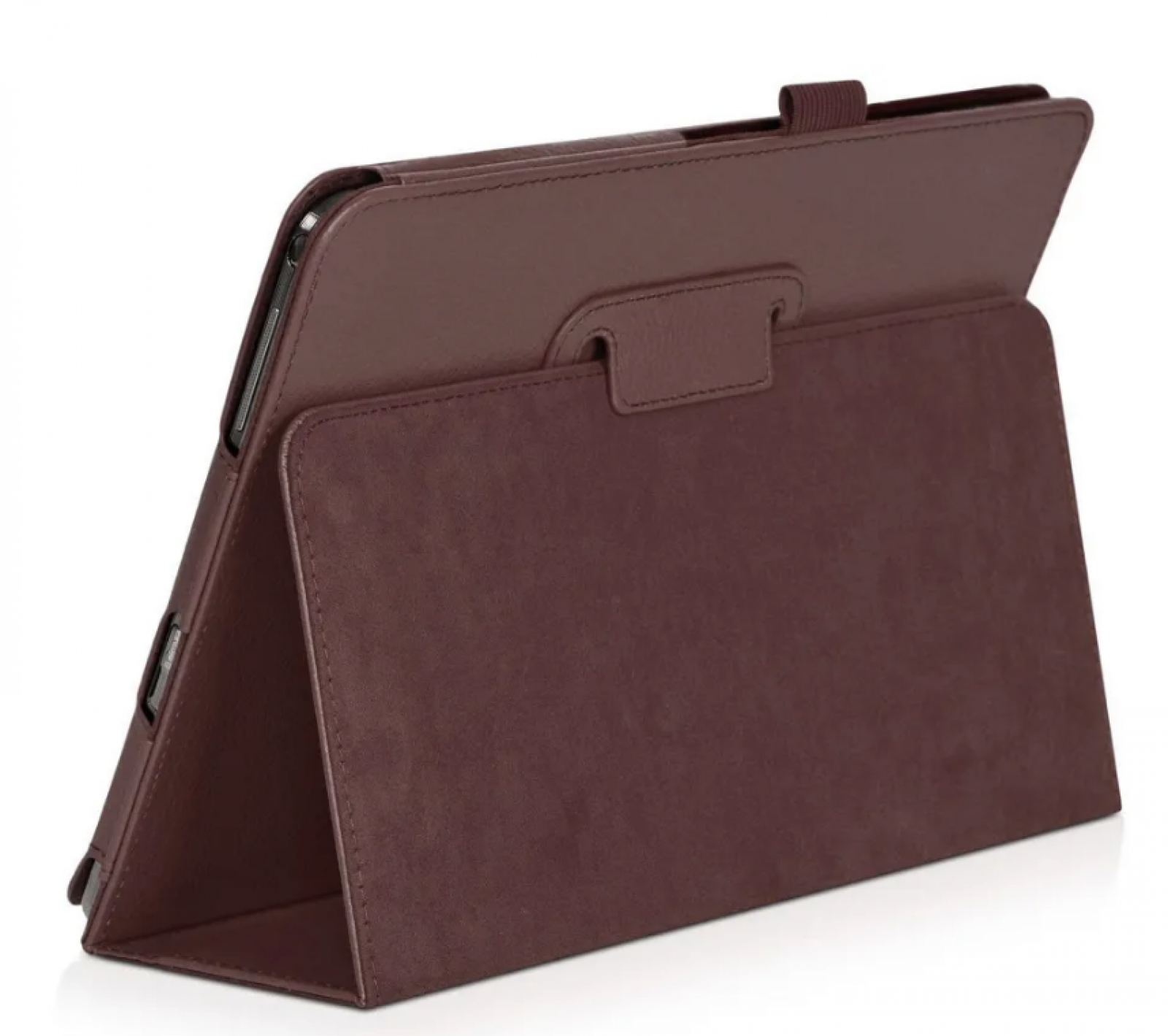 Чехол-обложка MyPads для Samsung Galaxy Tab S7 FE, S7 Plus, S8 Plus 12.4' с подставкой, коричневый кожзаменитель