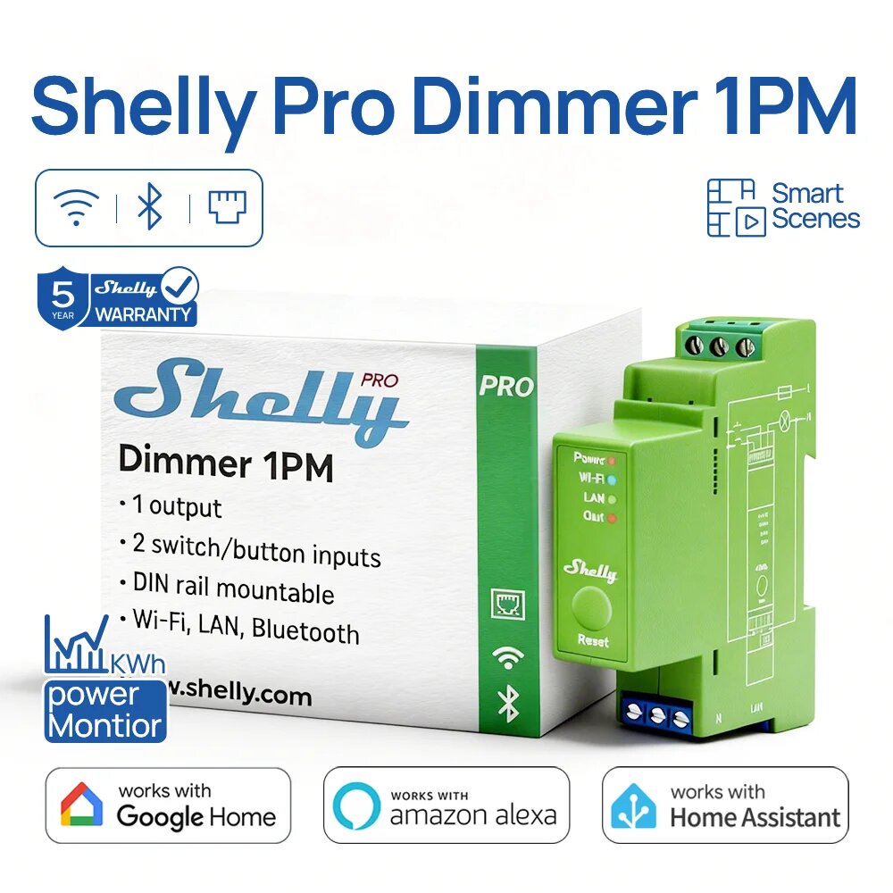 Shelly Pro Dimmer 1PM Умный диммер 2 Pcs