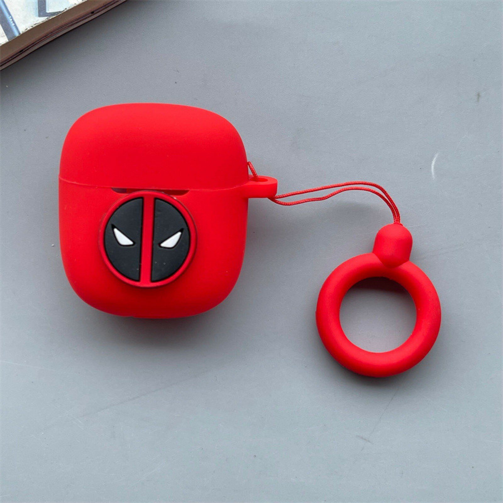 Чехол защитный MyPads Дедпул для JBL TUNE FLEX Bluetooth, силикон, красный