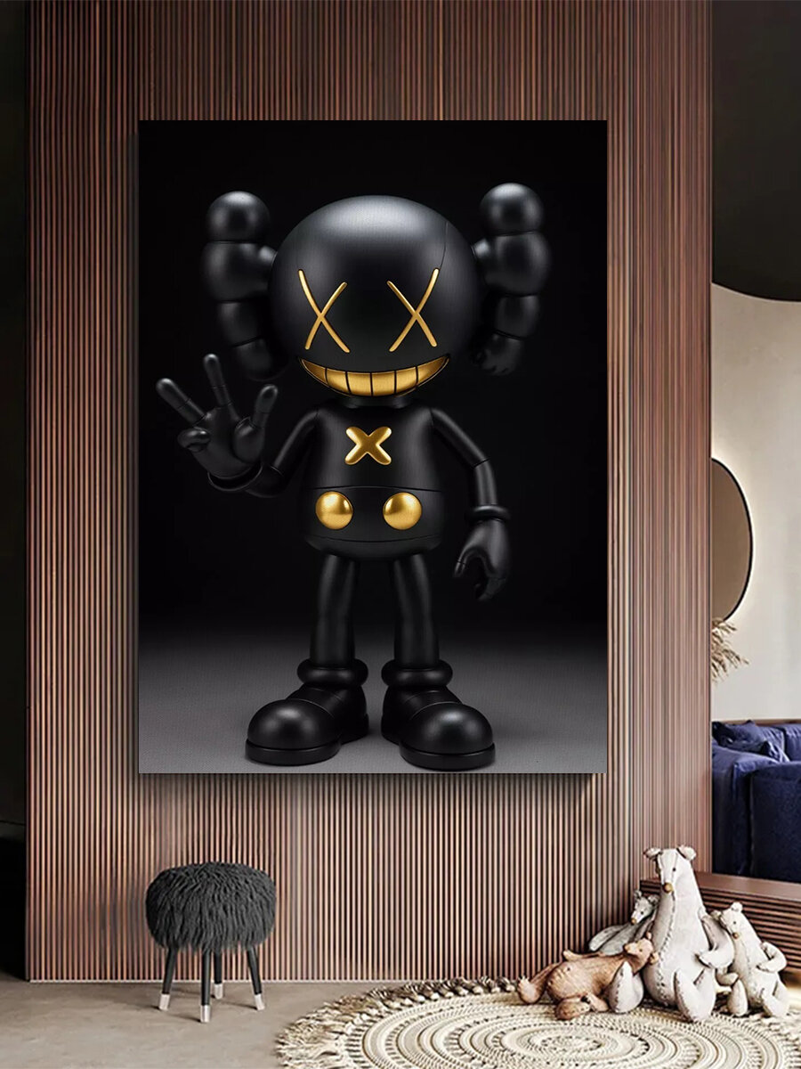 Картина на стену - "Кавс, Kaws, современный ПОП АРТ" , 60х80 см.
