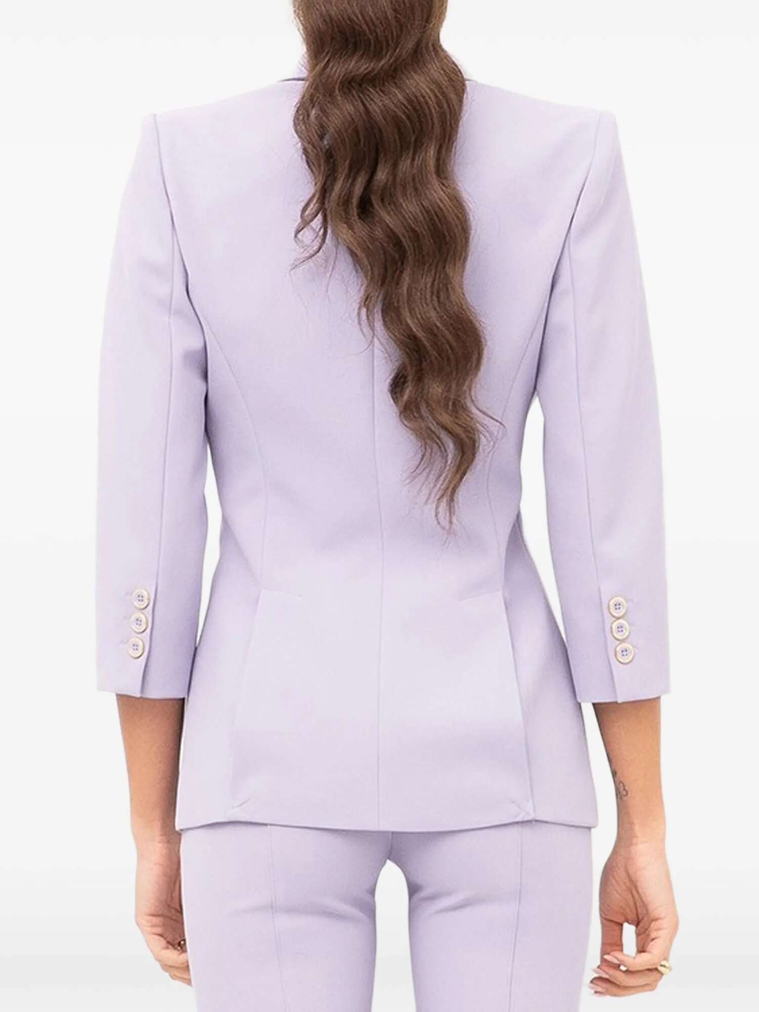 Пиджак Elisabetta Franchi Button trim blazer, размер 44, purple — фото 1
