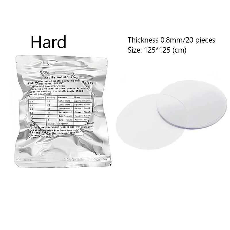 Термоформовочные материалы для протезов: твердые и мягкие листы 0.8mm Hard 20Pcs-1