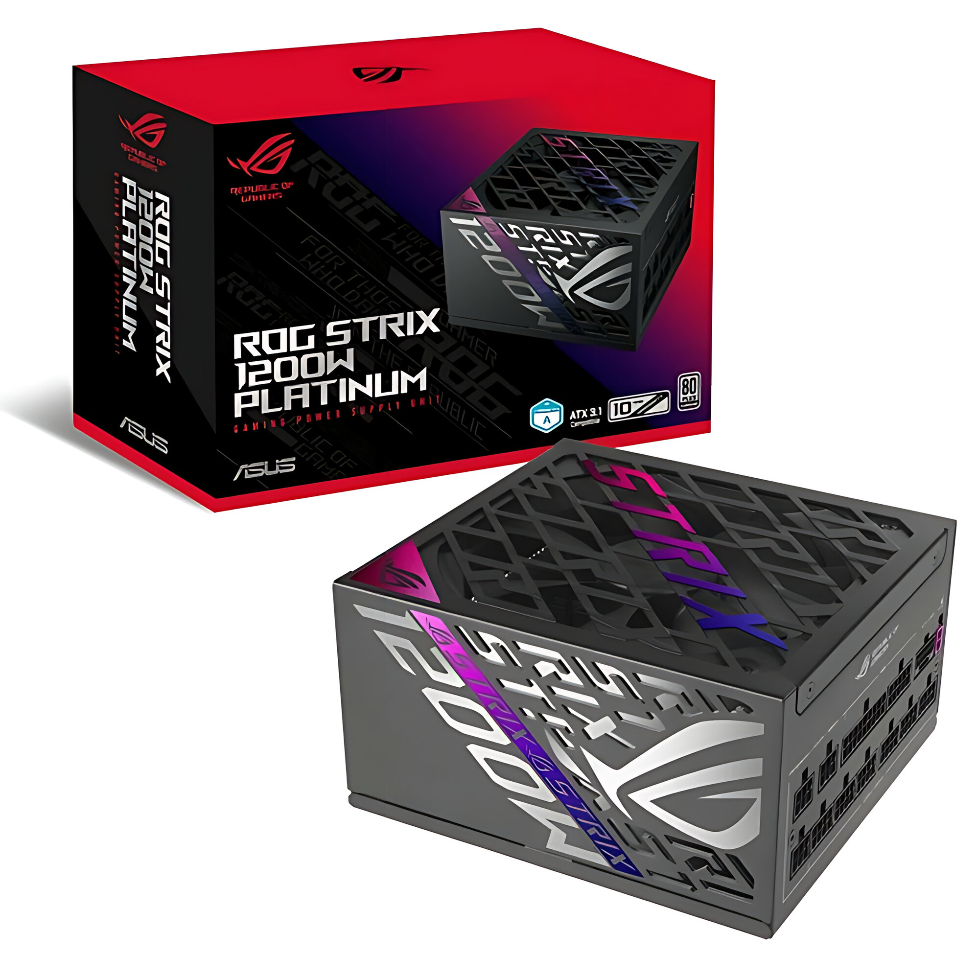 Блок питания ASUS 1200W ROG-STRIX-1200P-GAMING, модульный, 135 mm, 16 Pin PCIe 5.0, 80 PLUS Platinum (90YE00W0-B0NA00)